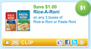 Coupons.com: $1 off 3 Rice-A-Roni Coupon!