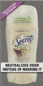 FREE Secret Natural Mineral Deodorant Sample