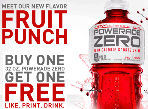 Buy 1 Get 1 Free POWERADE ZERO Coupon (New!)