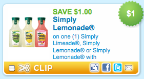 $1/1 Simply Lemonade (any size/variety) Coupon Still Available = FREE ...