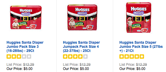 ToysRUs.com: Huggies Santa Diapers $5 Shipped