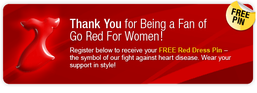 FREE Go Red For Women Red Dress Pin