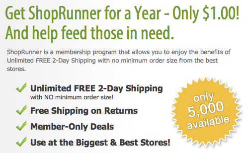 *HOT!* 1 Year ShopRunner Membership Only $1 ($79 Value!) = FREE 2-Day ...