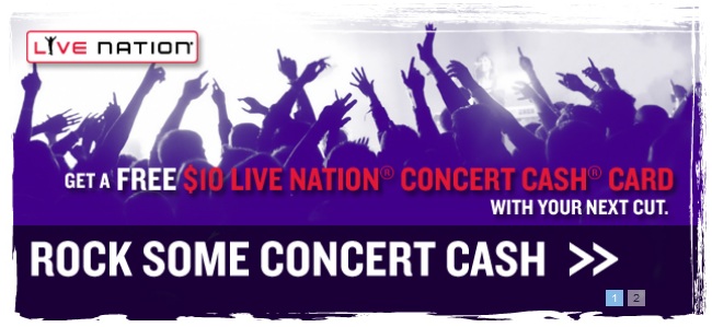 Supercuts: FREE $10 Live Nation Concert Cash with Haircut Purchase ...