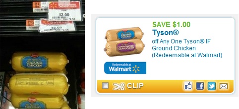 Walmart: Tyson IF Ground Chicken 1 lb. Only $1