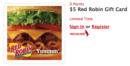 My Coke Rewards: *HOT* FREE $5 Red Robin Gift Card (No Points Necessary!)