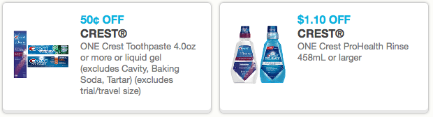 New Crest Toothpaste & Rinse Coupons = $0.49 Toothpaste at Walgreens