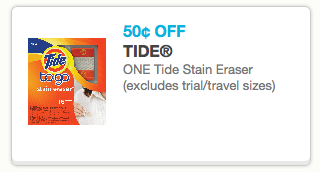 Rare $0.50/1 Tide Stain Eraser Coupon = 4-Count Pack as Low as Only $1. ...