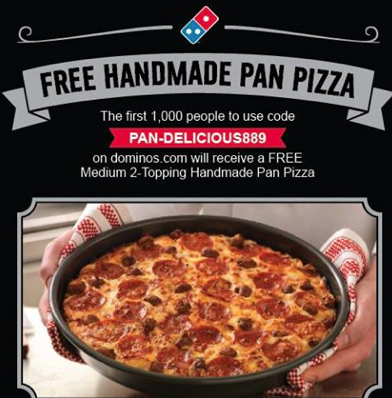 *HOT* Domino's: FREE Medium Pan Pizza Available Again - 1st 1,000 Only