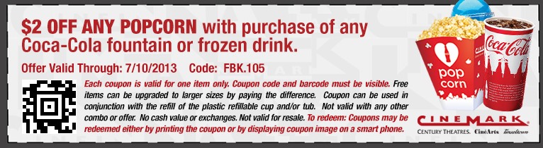 $3 Off Zap Pack at Regal Cinemas (Mobile Offer) + $2 Off Popcorn with ...