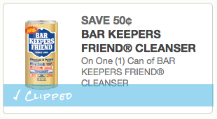 Rare $0.50/1 Bar Keepers Friend Cleanser Coupon = As Low As Only $1.24 ...