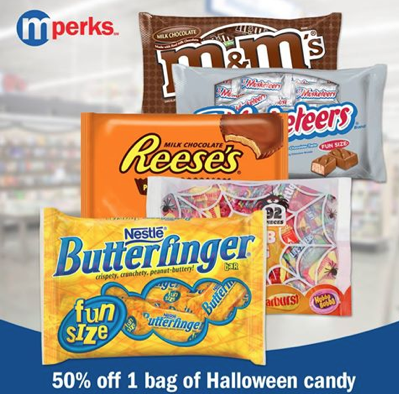Meijer mPerks: 50% Off One Bag of Halloween Candy (Valid 10/8-10/12 Only)