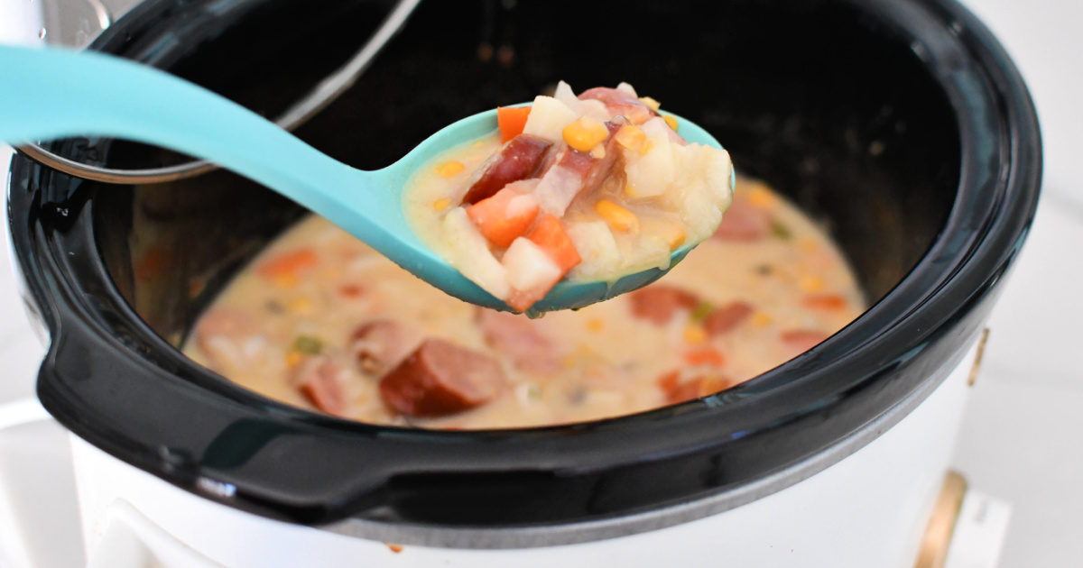 Turn Frozen Hash Browns into Easy Sausage Corn Chowder!