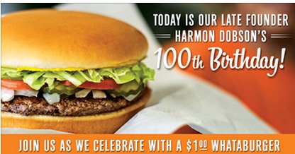Whataburger: $1 Burgers (Today Only 5PM-8PM)