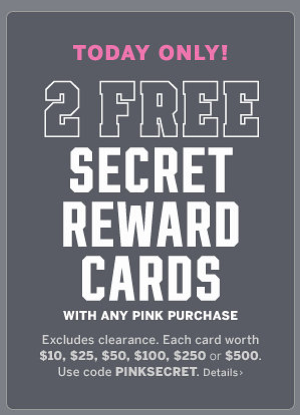 Victoria's Secret: *HOT* 2 FREE Reward Cards with Pink Purchase = Bra ...