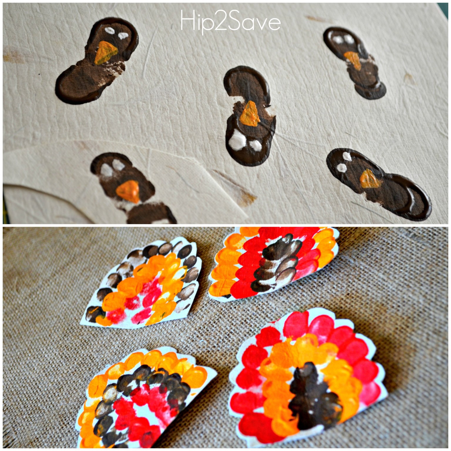 Turkey Thumbprint Place Cards (Thanksgiving Craft)