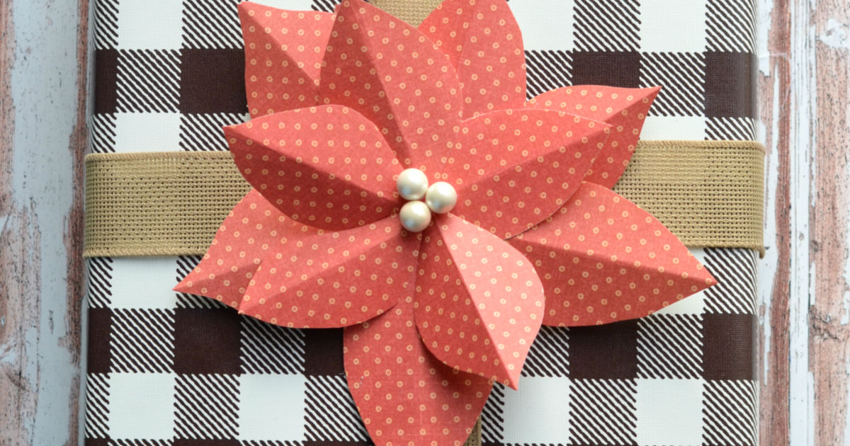 DIY Paper Poinsettia Gift Topper (Easy Paper Craft)