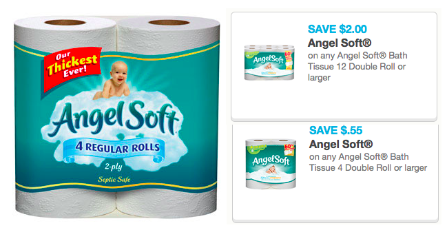 *HOT* $2/1 Angel Soft Bath Tissue (12 Double Roll+) Coupon & $0.55/1 4 ...