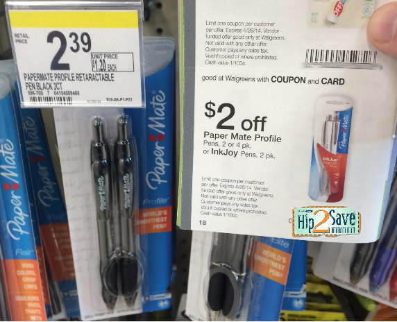 Walgreens: Paper Mate Profile 2-Pack Pens Only 39¢