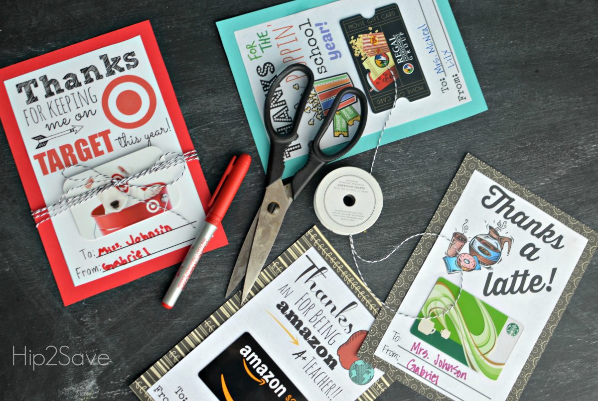 FREE Printable Gift Card Holders for Teacher Gifts