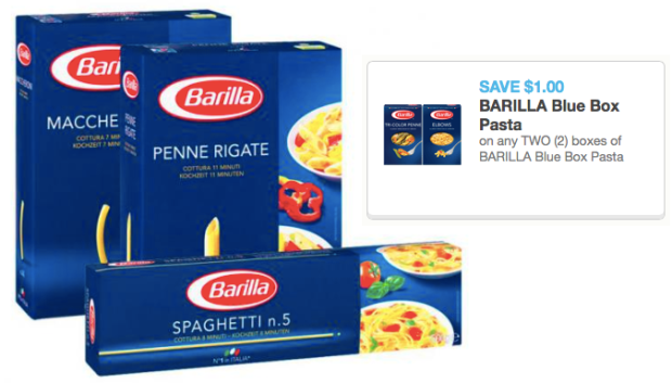 New $1/2 Barilla Blue Box Pasta Coupon = Only $0.78 Per Box at Walmart