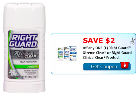 New $2/1 Right Guard Xtreme Clear Product Coupon = FREE at CVS & Only ...