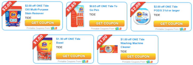 Several New High Value Tide Coupons