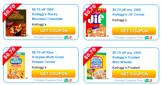Four New and High Value $0.70/1 Kellogg’s Cereal Coupons = Great Deals ...