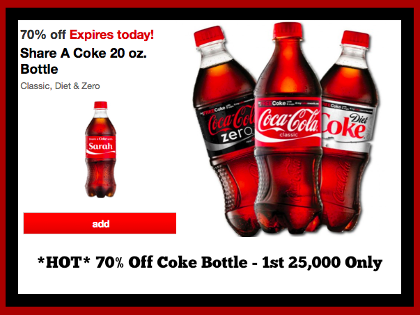 Target Cartwheel: 70% Off Coke, Diet Coke or Coke Zero 20 oz Bottle ...