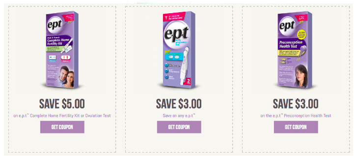 3 New e.p.t Test Coupons = FREE Complete Home Fertility Kit or ...