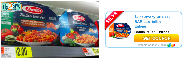 New $0.75/1 Barilla Italian Entrees Coupon