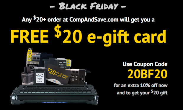 CompAndSave.com: Free $20 e-gift Card with $20 Purchase = Awesome Deals ...