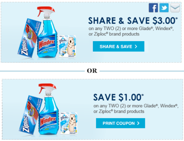 High Value $3/2 Glade, Windex or Ziploc Brand Products Coupon ...