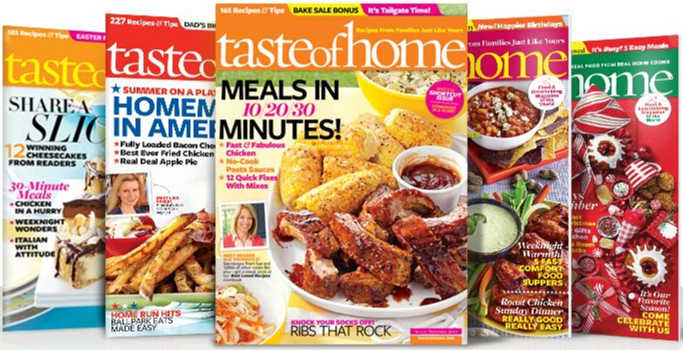 Taste of Home Subscription Only $6.25 Per Year (Includes Recipes ...