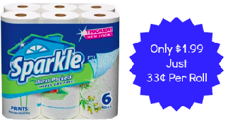 Kmart: Sparkle Paper Towels Only 33¢ Per Roll