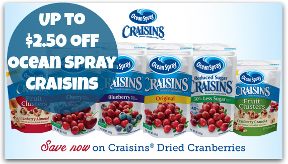 5 *NEW* Craisins Dried Cranberries Coupons