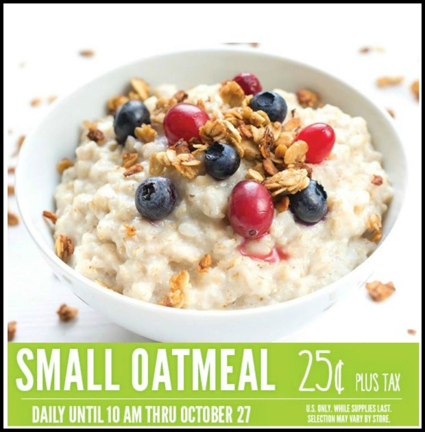 Whole Foods: 25¢ Small Oatmeal Until 10AM Daily
