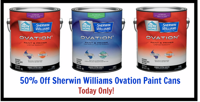 Lowe’s: 50% Off Sherwin Williams Ovation Paint Cans (TODAY ONLY)