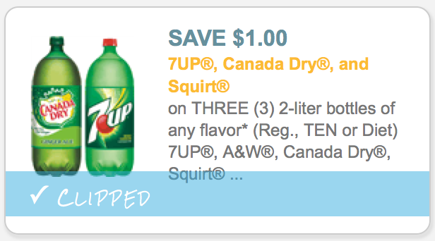 New $1/3 7UP, A&W, Canada Dry, Squirt, Sun Drop or Sunkist 2L Coupon ...