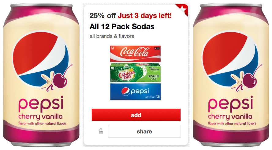 Target: *HOT* Pepsi Cherry Vanilla 12-Packs ONLY 75¢ Each (Starting ...