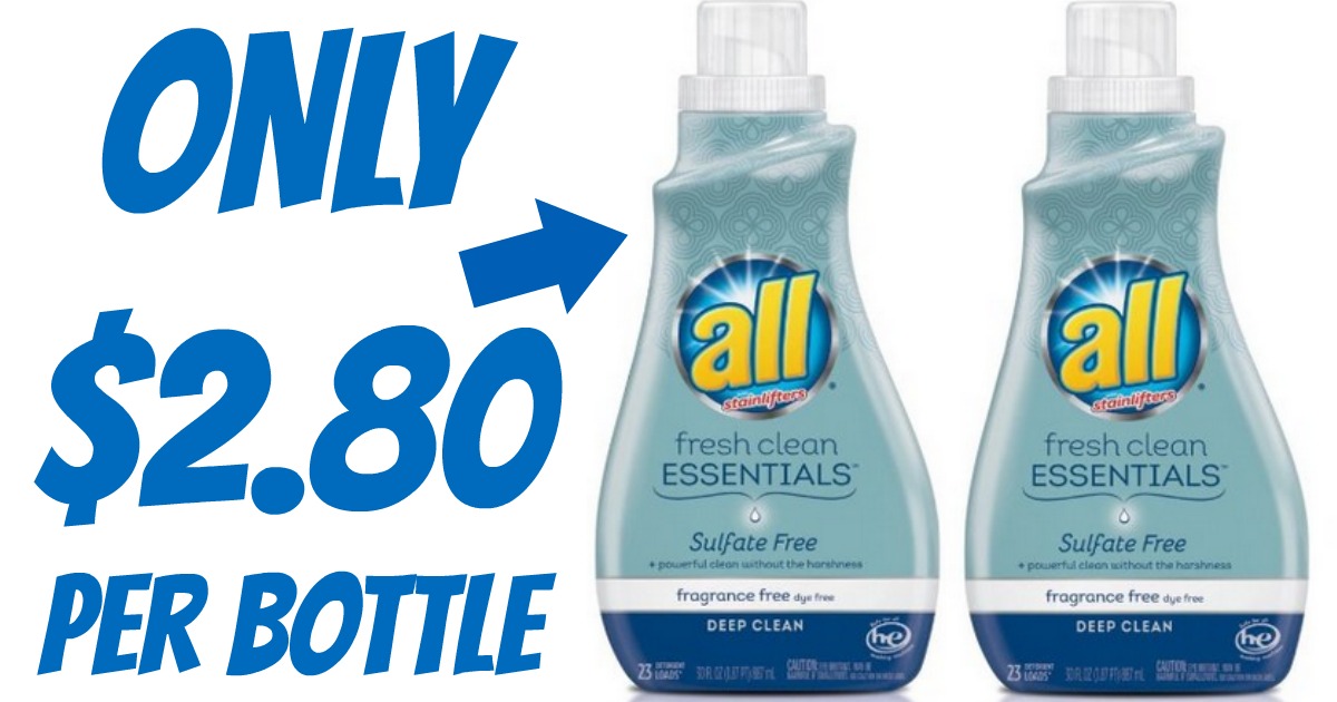 Amazon: TWO All Fresh Clean Laundry Detergent Bottles $5.59 Shipped ($2 ...