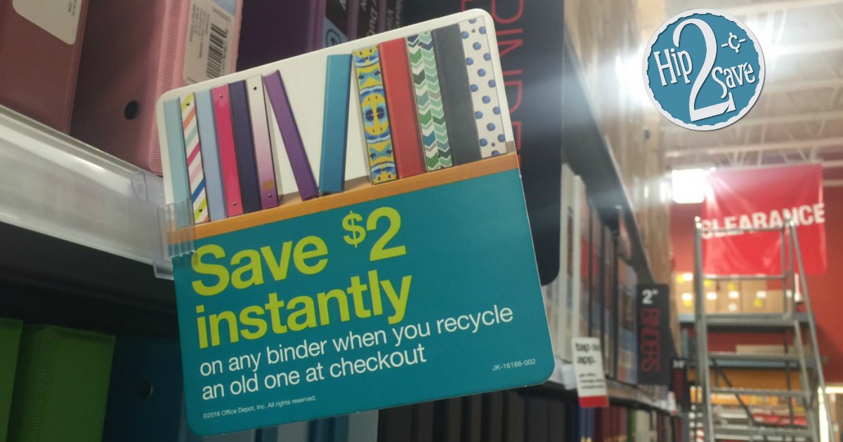 Office Depot/OfficeMax: $2 Off ANY Binder When You Recycle An Old One ...