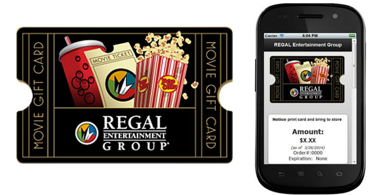 $25 Regal eGift Card Only $20 (TODAY ONLY)