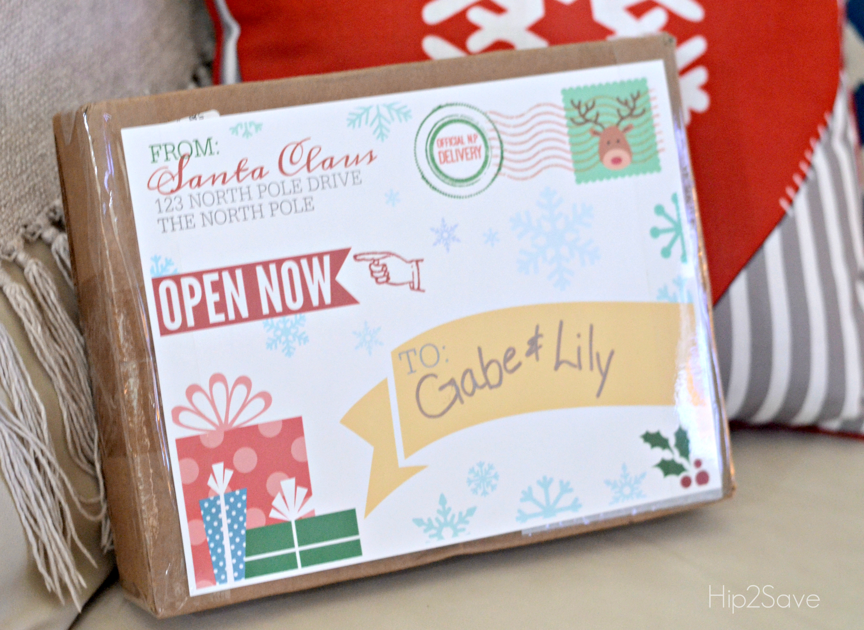 Print our FREE Santa Shipping Label for a Christmas Surprise