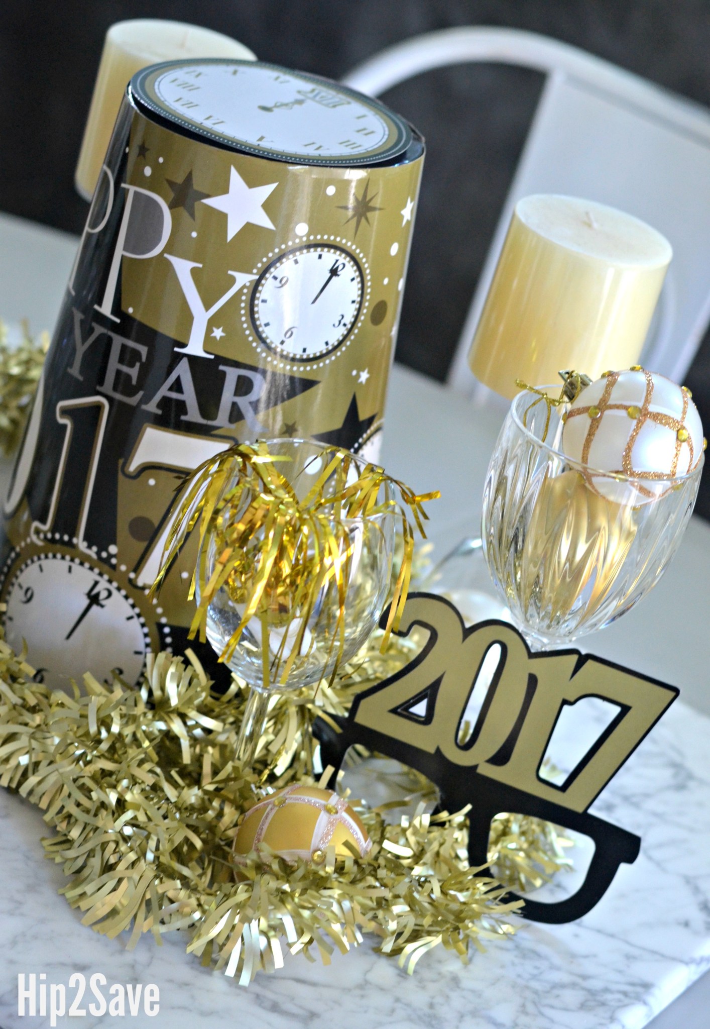 New Year's Eve Centerpiece Idea (Using Dollar Store Items)