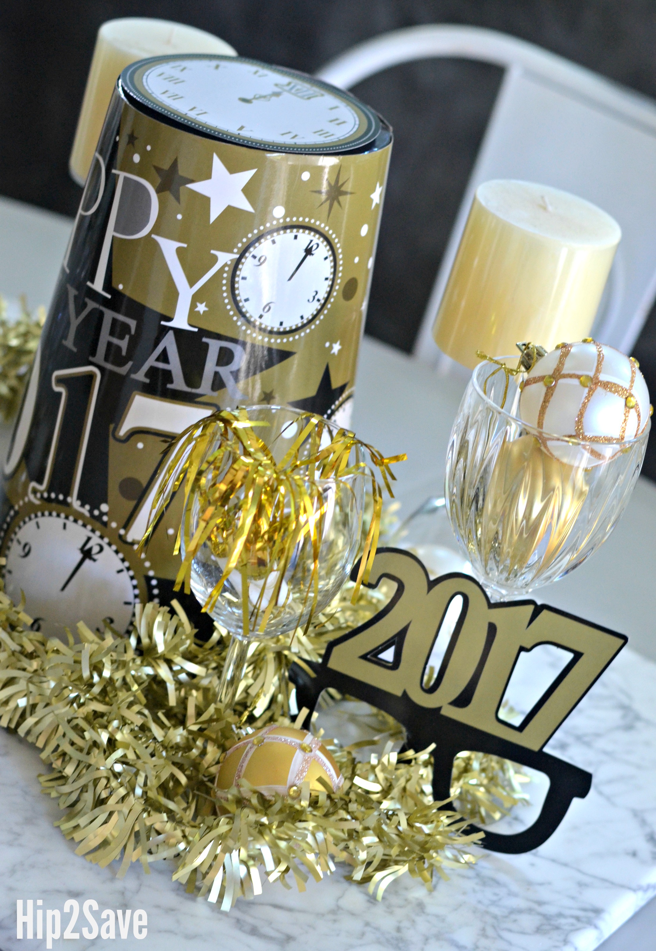 New Year's Eve Centerpiece Idea (Using Dollar Store Items)