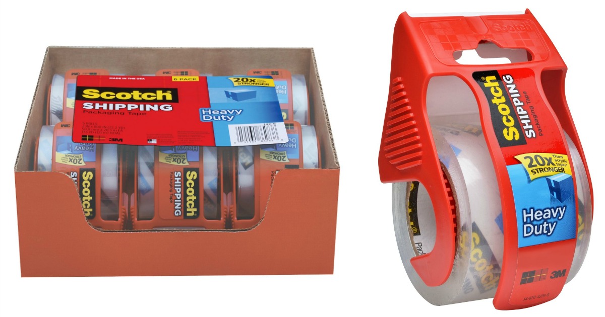 Amazon: 6 Pack Scotch Heavy Duty Packing Tape w/ Dispenser Only $8.16 ...