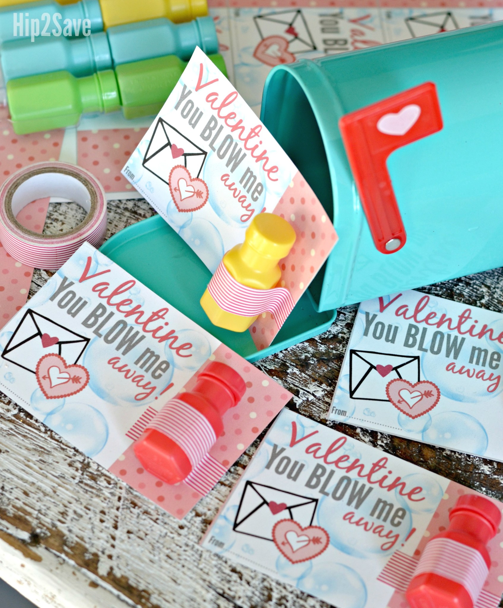 Mini Bubbles "You Blow Me Away!" FREE Printable Valentine's Day Idea