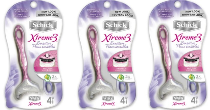 New $3/1 Schick Disposable Razor Pack Coupon = Xtreme 3 Razor 4-Packs ...