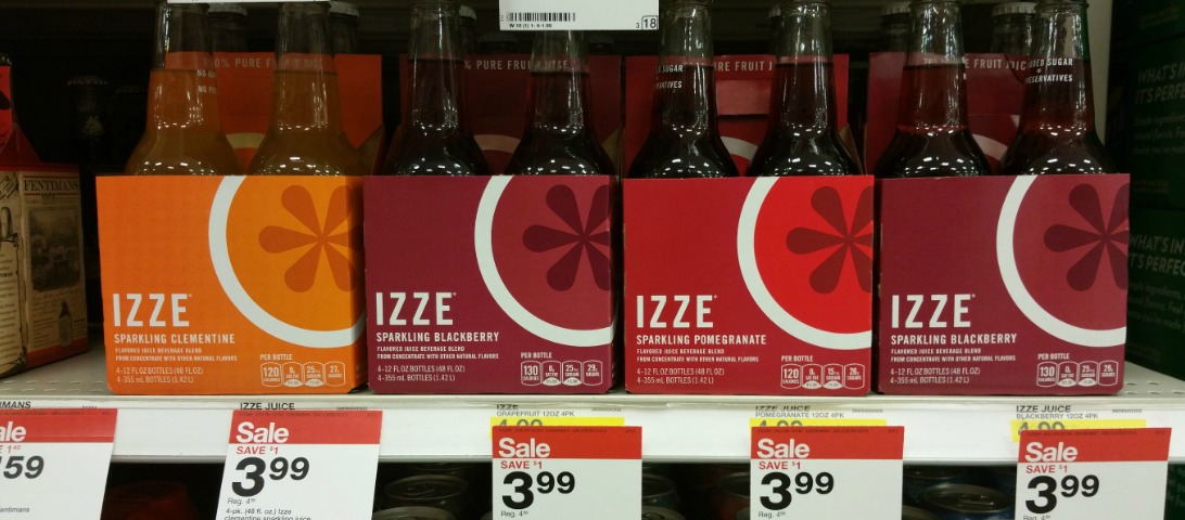 Target: Izze Sparkling Juice 4 Pack Bottles Only $1.54